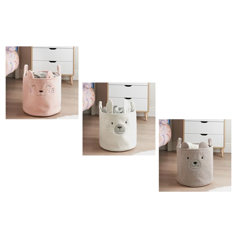 Simply Everyday Boucle Animal Hamper - Bear | Laundry Basket | B&M