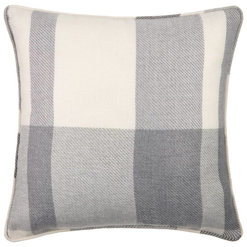 Home Collection Checked Piped Cushion - Grey | Cushions | B&M
