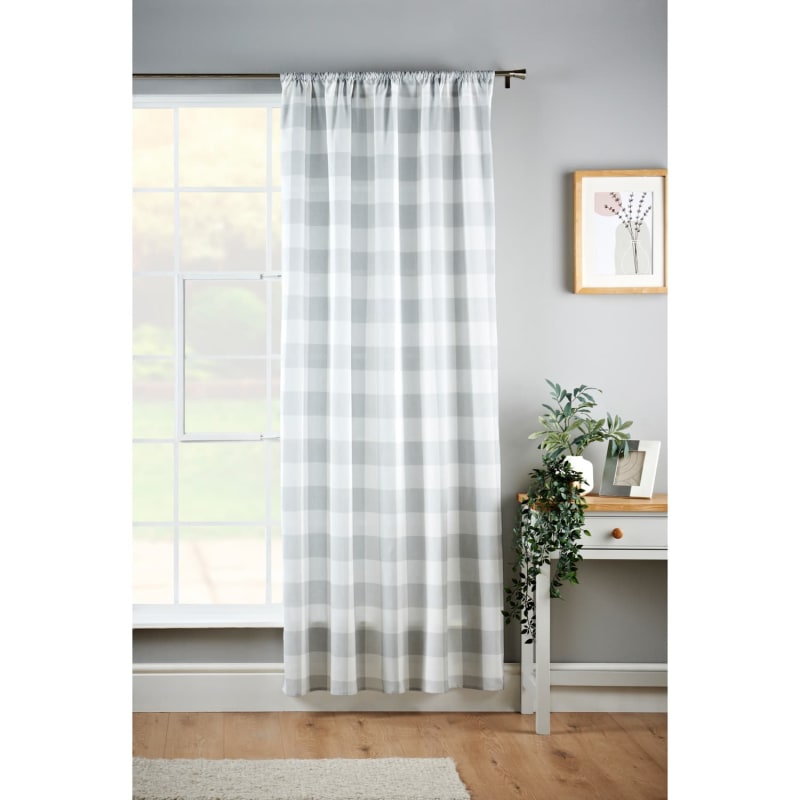 Home Collection Checked Panel 54 x 86cm - Silver | Panels | B&M