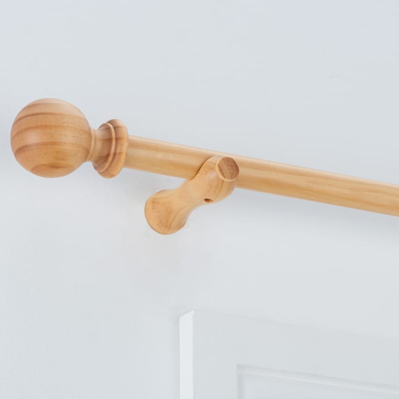 Wooden Curtain Pole 240cm - Natural | Curtains & Poles | B&M