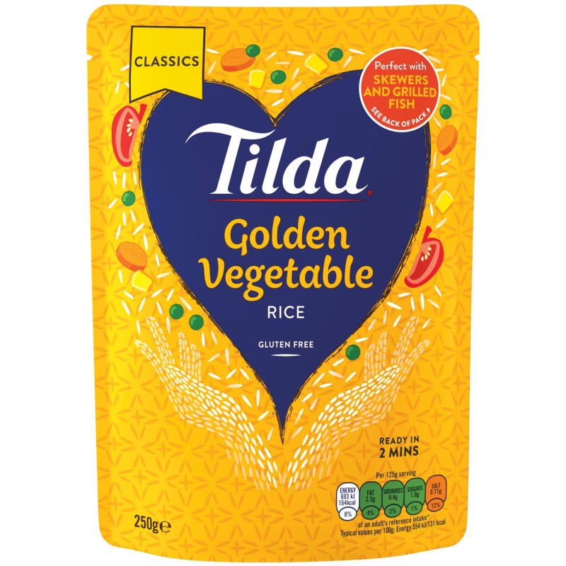 Tilda Golden Vegetable Rice - 250g | Pasta, Rice & Noodles | B&M