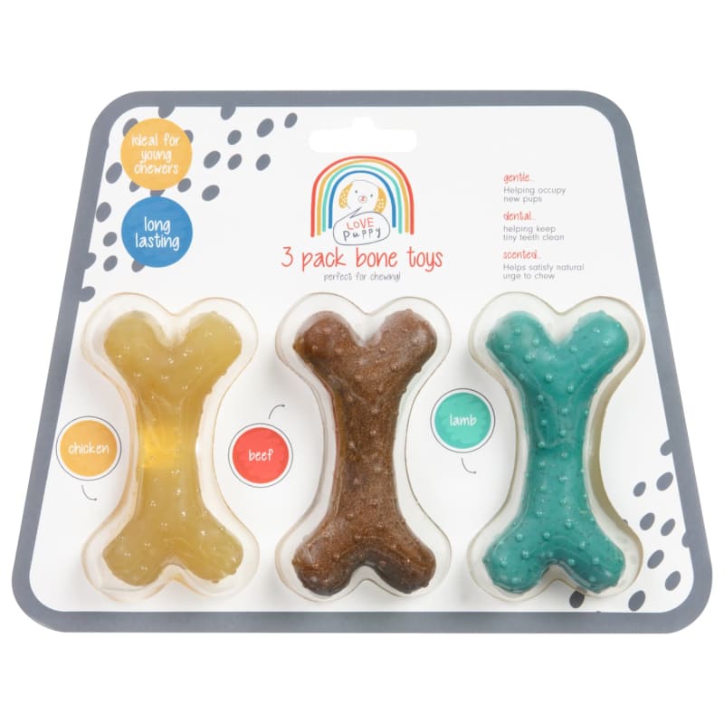 Puppy Bone Toys 3pk | Dog Toys | B&M Stores