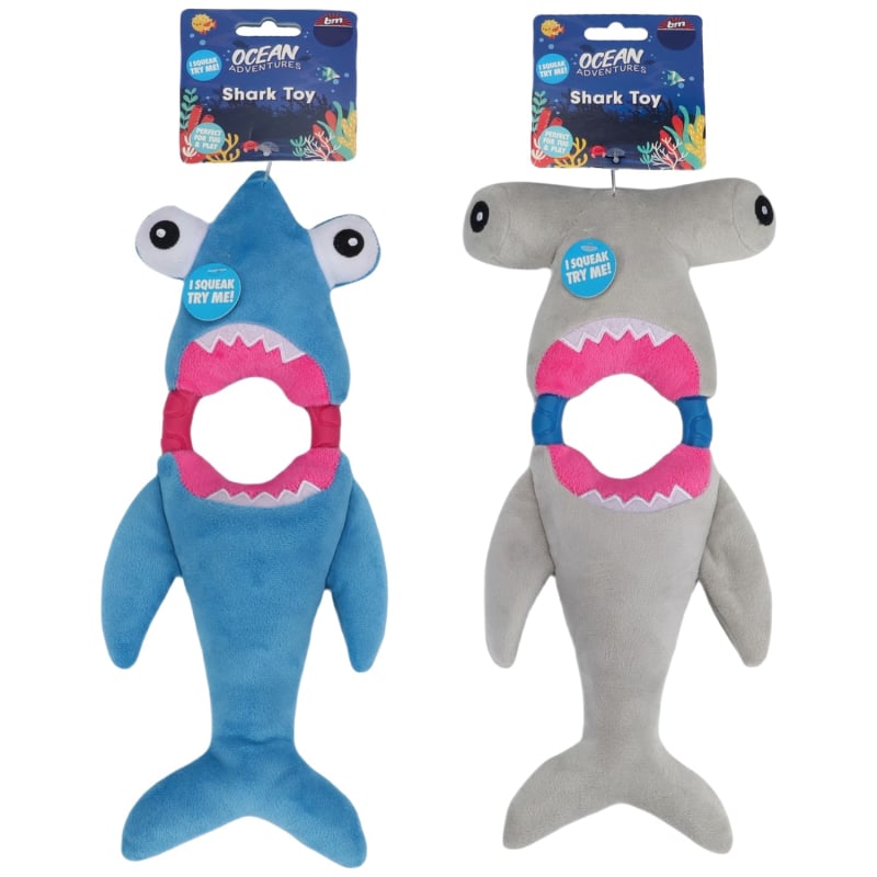 Ocean Adventures Shark Dog Toy - Grey | Dog Toys | B&M