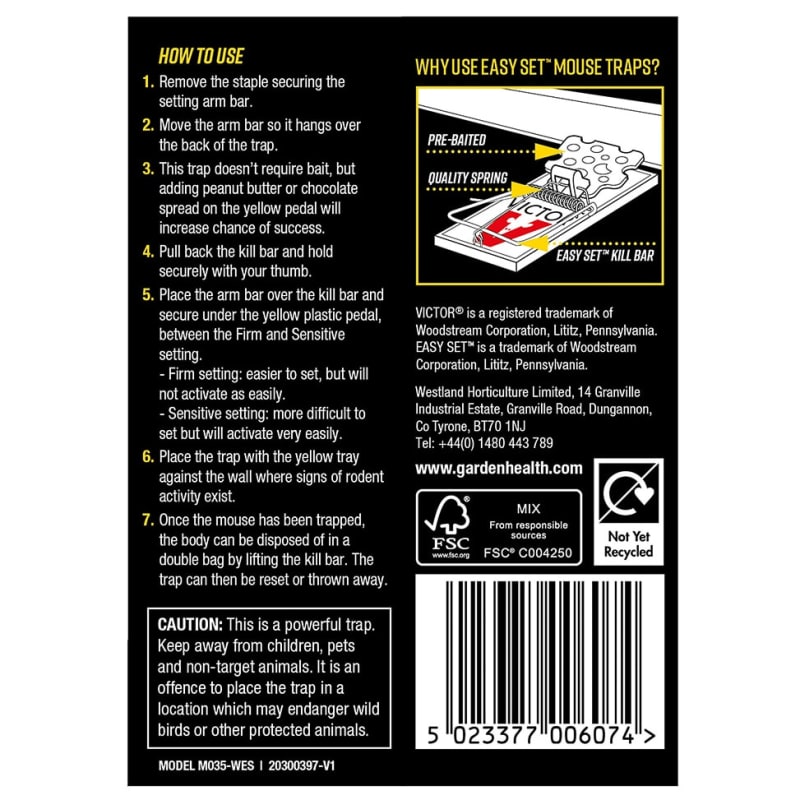 Deadfast Easy Set Mouse Trap 2pk | Garden Chemicals - B&M Stores