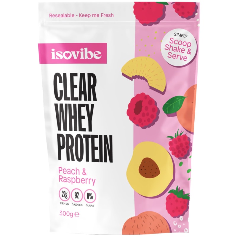 Isovibe Clear Whey Protein Peach & Raspberry | Protein Powder - B&M