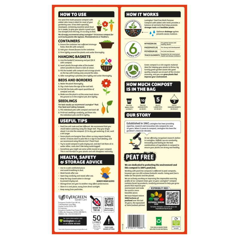 Levington Peat Free Multi-Purpose Compost | Garden - B&M
