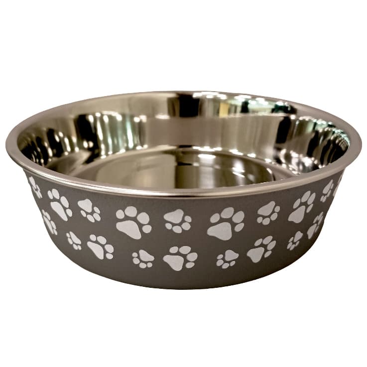 Non-Slip Stainless Steel Bowl - Grey | Pet Bowls | B&M Stores
