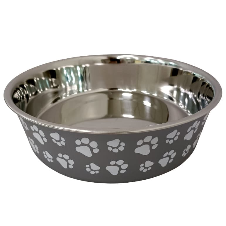 Non-Slip Stainless Steel Bowl - Grey | Pet Bowls | B&M Stores