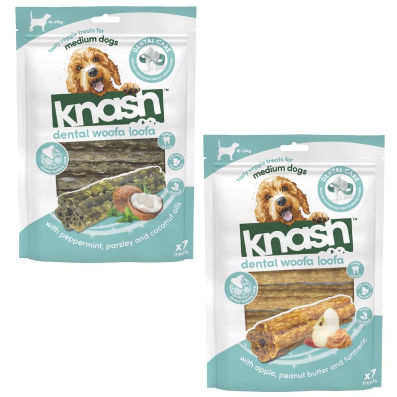 Knash Dental Woofa Loofa 7pk - Apple | Dog Treats | B&M