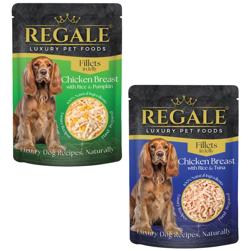 Regale Fillets in Jelly 100g - Chicken Breast with Rice & Tuna | Dog ...