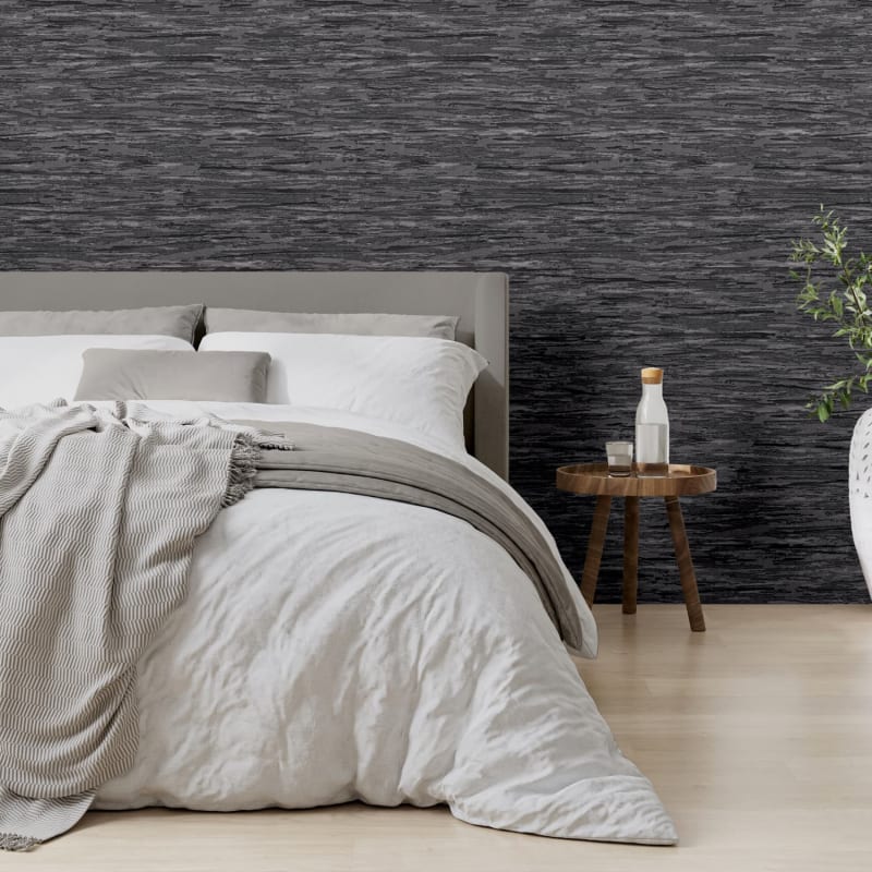 Horizon Charcoal Wallpaper | Plain & Textured Wallpaper | B&M Stores