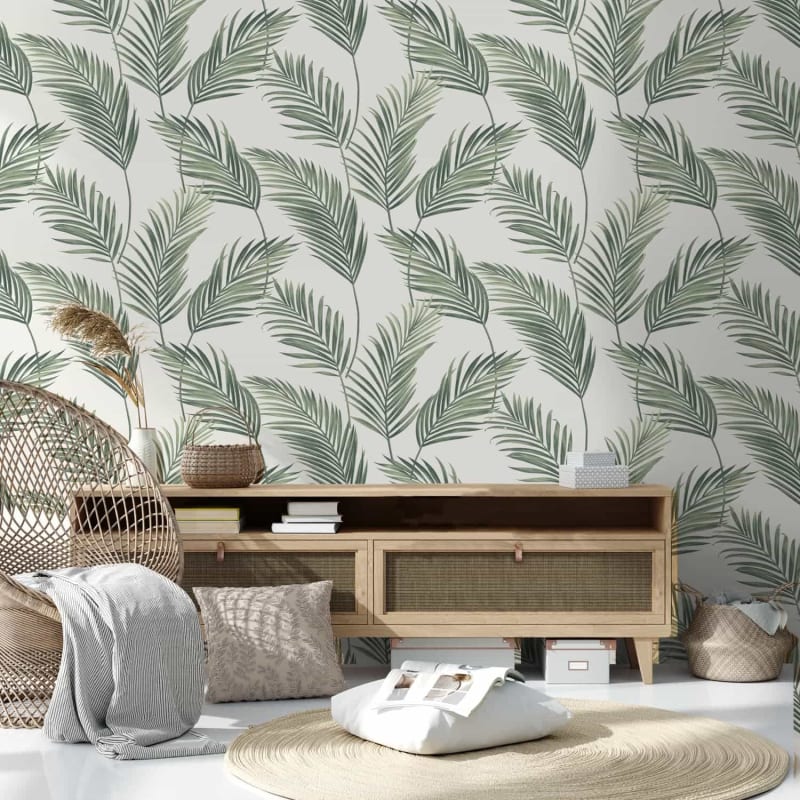 Lucia White & Green Wallpaper | Floral Wallpaper | B&M Stores