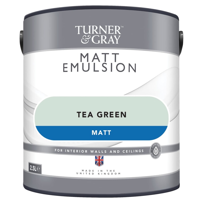 Turner & Gray Matt Paint 2.5L - Tea Green | Emulsion Paint | B&M