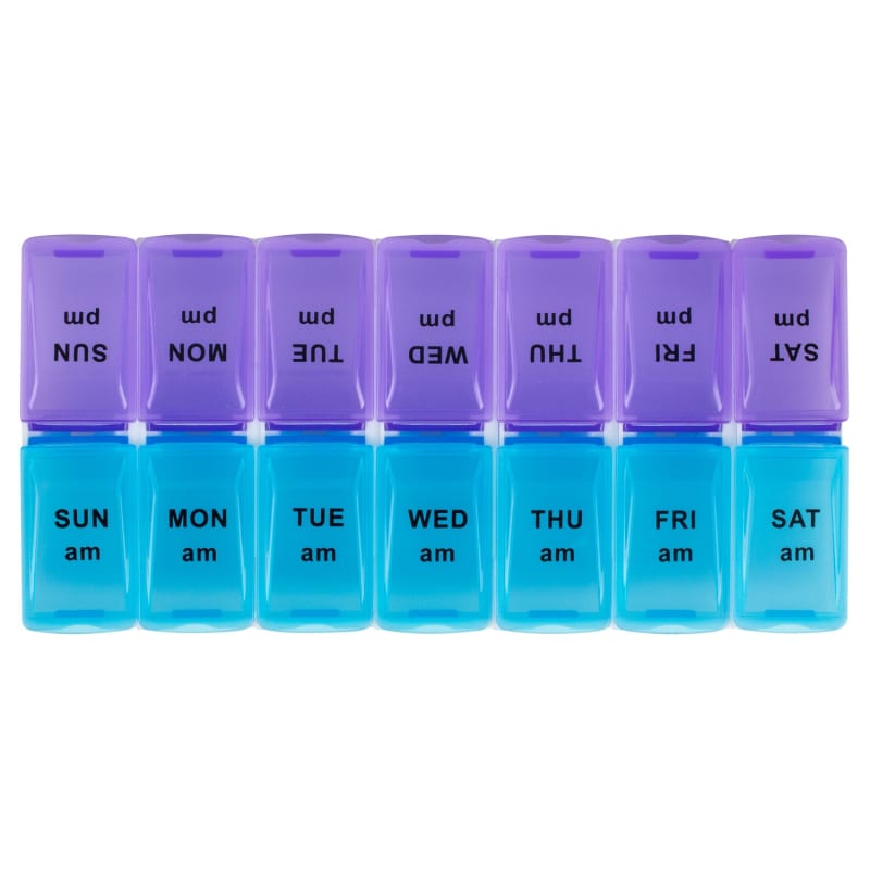 7 Day Pill Box - Blue & Purple | Health & Medication - B&M