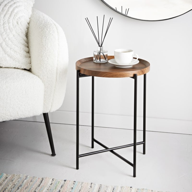 Home Collection Walnut Finish Side Table | Side Tables | B&M