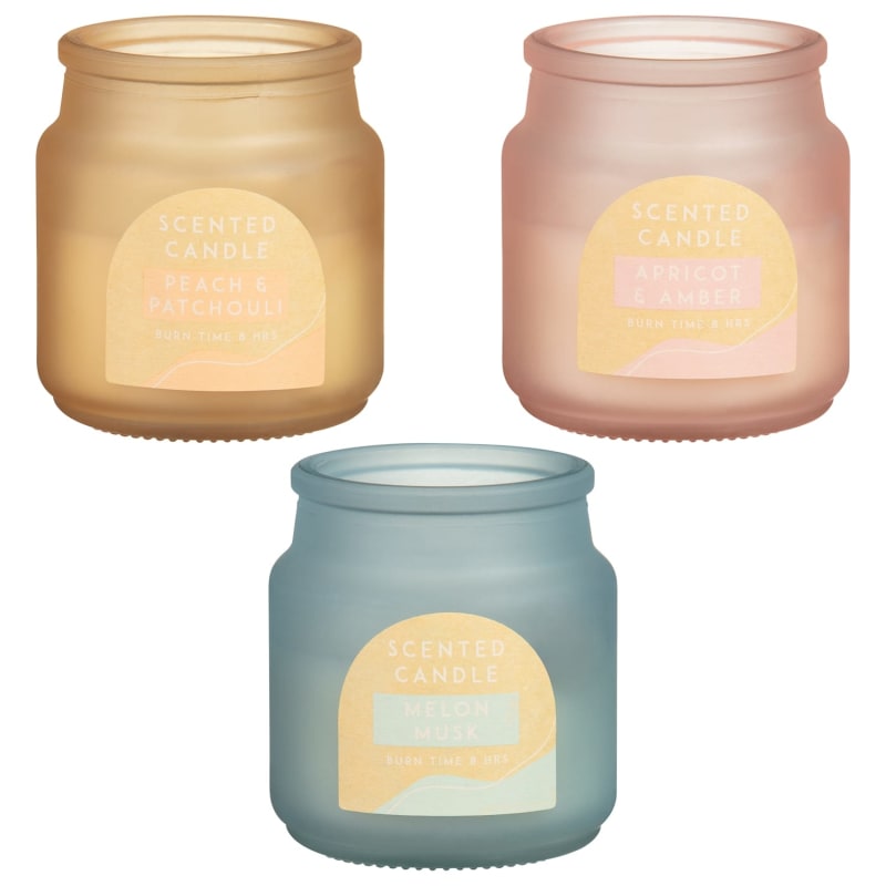 Mini Frosted Candle - Apricot & Amber | Candles | B&M