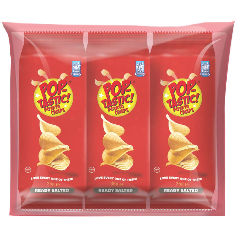 Pop-tastic Crisps 3 x 35g - Ready Salted | Crisps | B&M