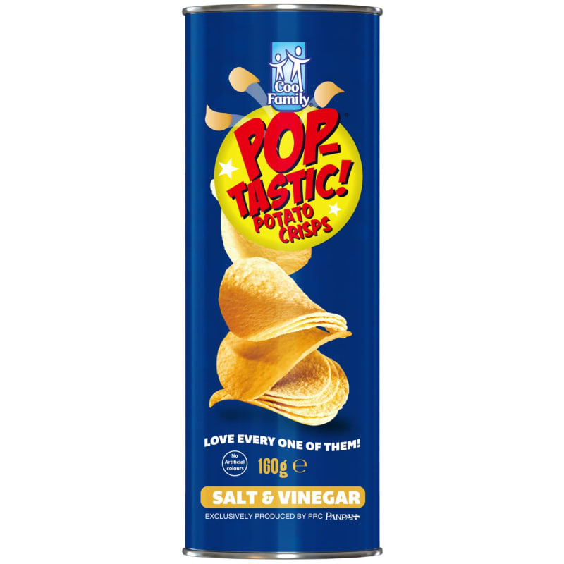 Pop-tastic Crisps 160g - Salt & Vinegar | Crisps | B&M