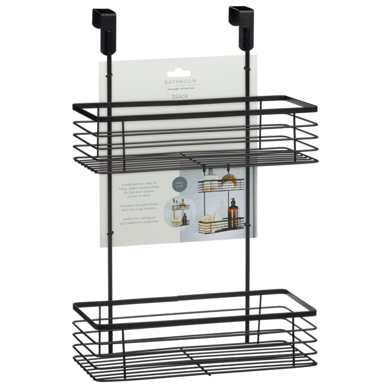 2 Tier Hanging Caddy - Black | Bathroom Accessories | B&M Stores