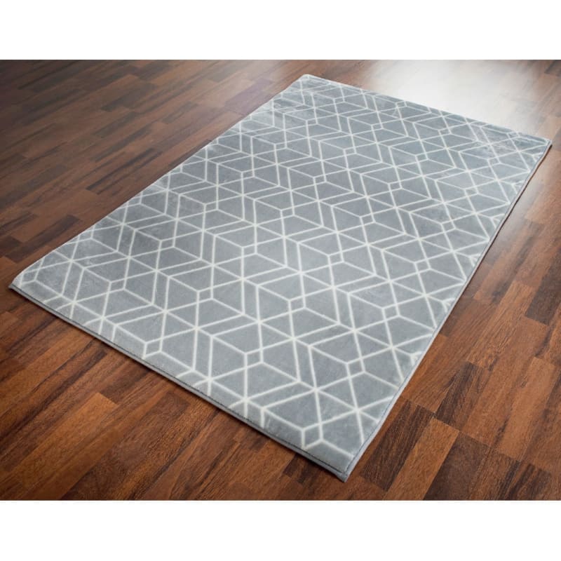 Geo Microplush Rug 60 x 110cm - Grey | Rugs | B&M Stores