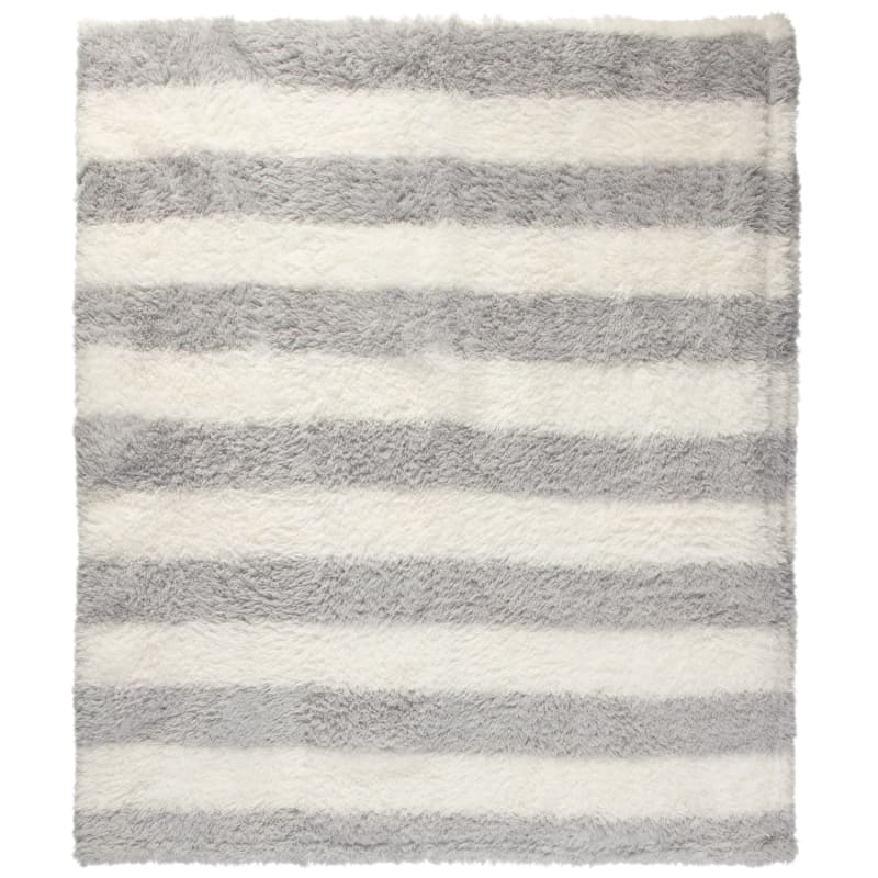 Home Collection Cosy Striped Throw - Grey | Throws | B&M