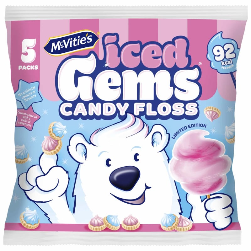 McVitie's Iced Gems 5pk - Candy Floss | Groceries | Biscuits - B&M