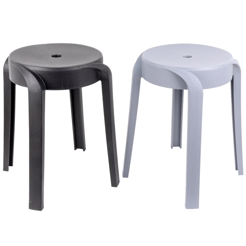 Simply Plastic Stool - Grey | Kitchen & Barstools | B&M