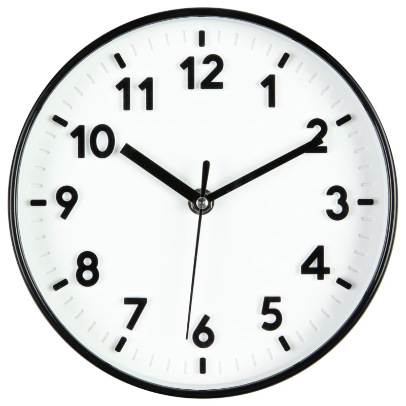 Wall Clock 20cm - Black | Wall Clocks | B&M