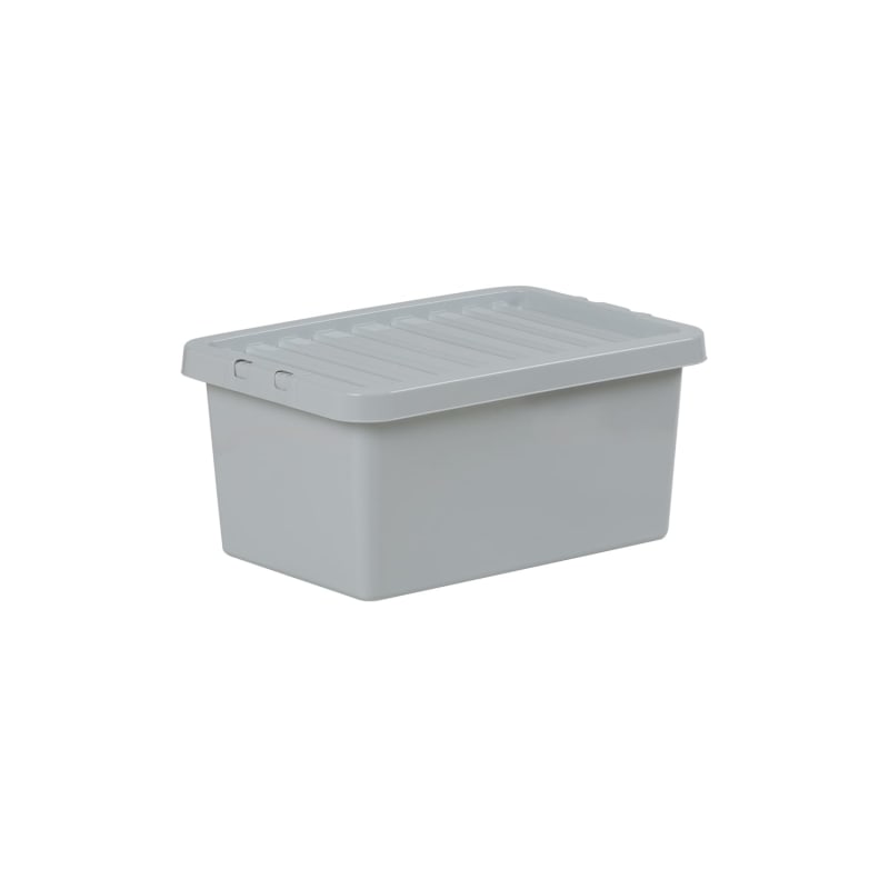 Storage Box with Lid 14L - Pebble | Storage Boxes | B&M