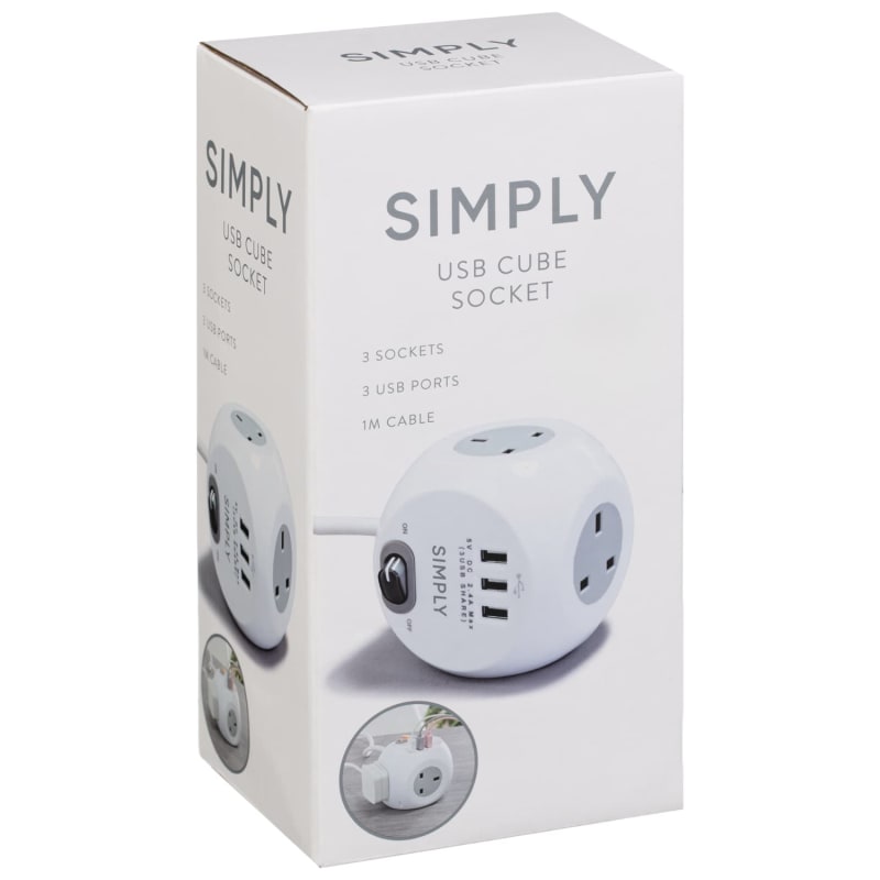 Simply Cube Socket | Sockets & Extension Leads | B&M