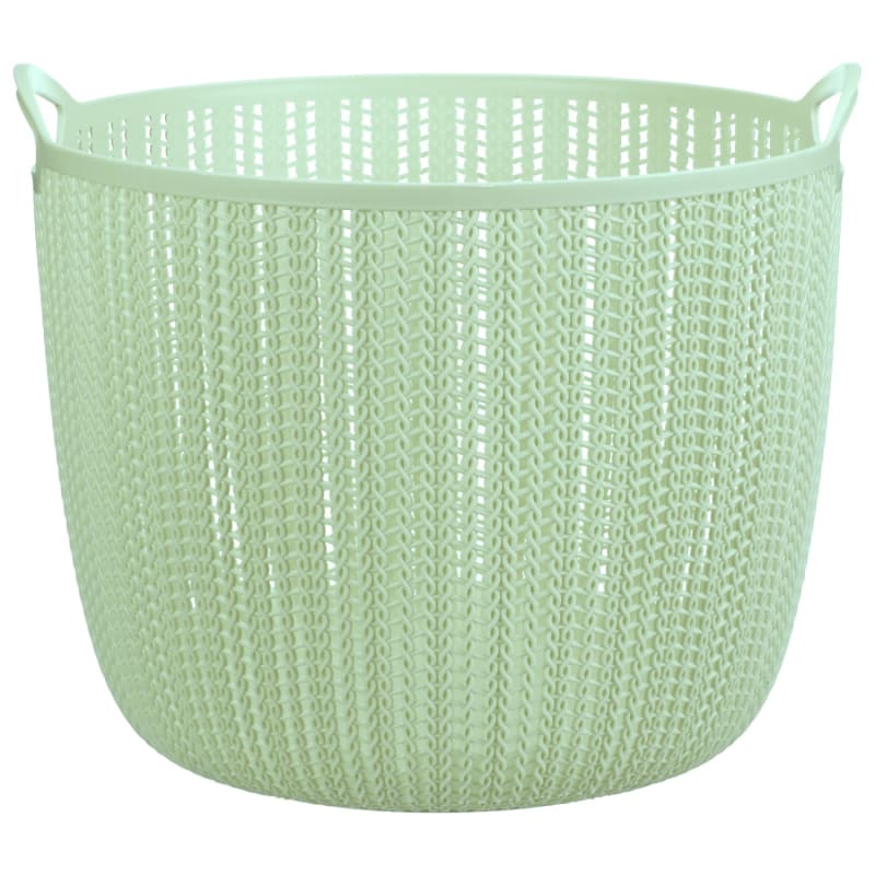 Round Storage Basket With Handles - Green | Storage Baskets | B&M
