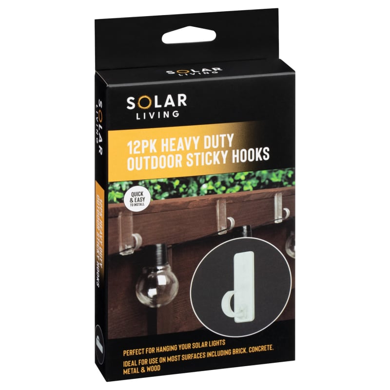 Heavy Duty Outdoor Sticky Hooks 12pk | Garden | B&M