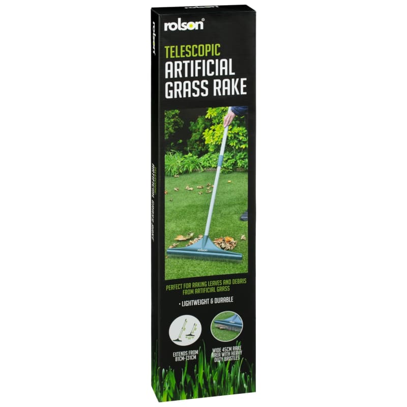 Rolson Telescopic Artificial Grass Rake | Gardening Tools | B&M