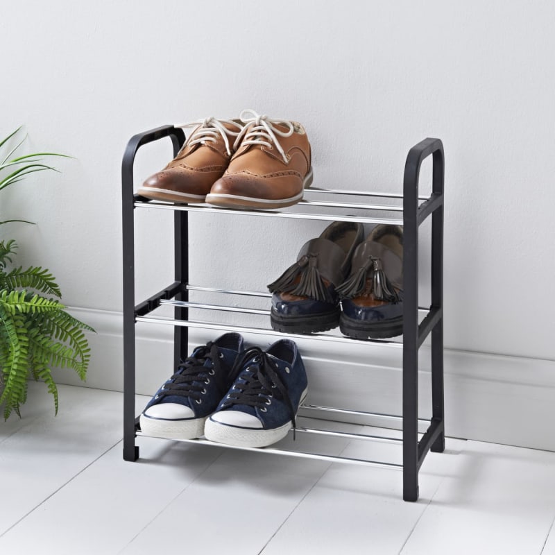 Home Essentials 3 Tier Shoe Rack Storage Shelving B M
