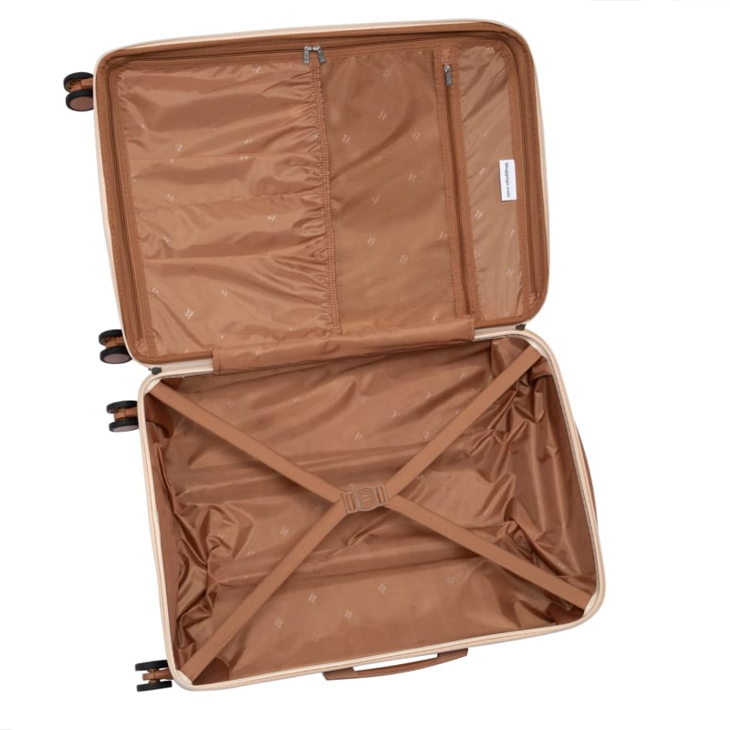 IT Cream & Tan Suitcase 70cm | Luggage - B&M Stores
