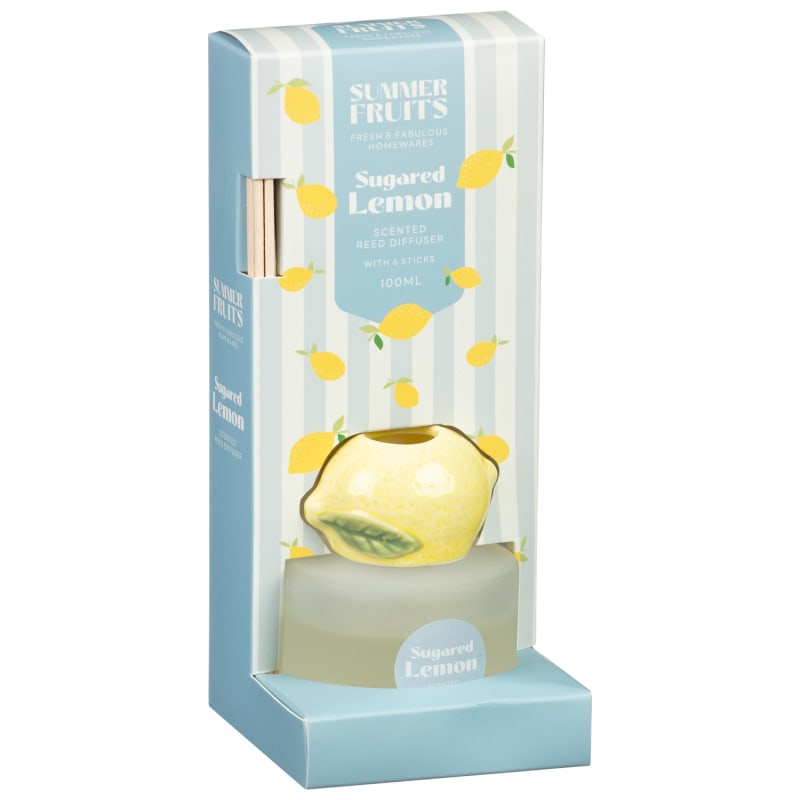 Summer Fruits Scented Reed Diffuser 100ml - Sugared Lemon | Diffusers | B&M