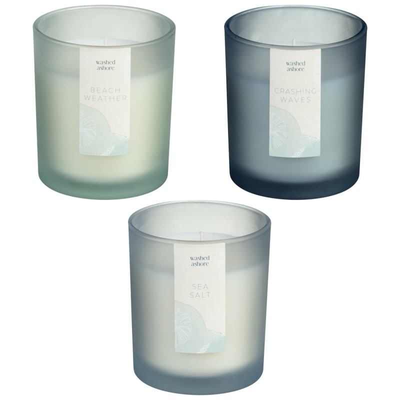 Washed Ashore Small Glass Candle - Beach Weather | Candles | B&M