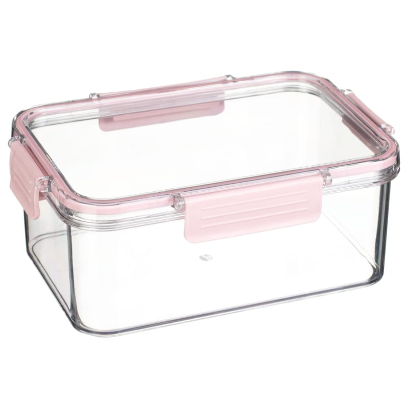 Airtight Clip Lock Container 1.05L - Pink| Kitchen Storage | B&M