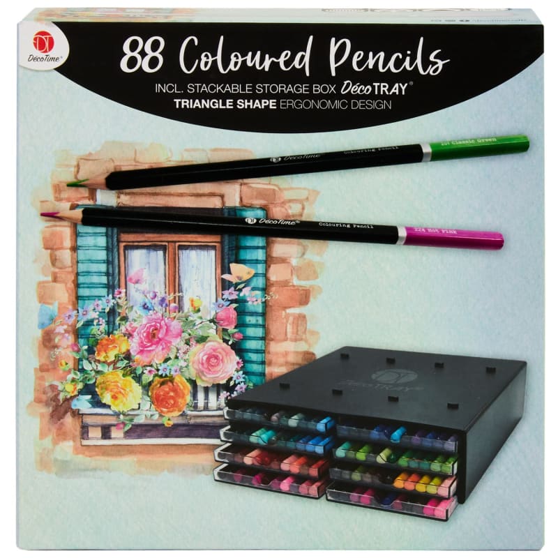 Deco Time Coloured Pencils 88pk | Arts & Crafts | B&M