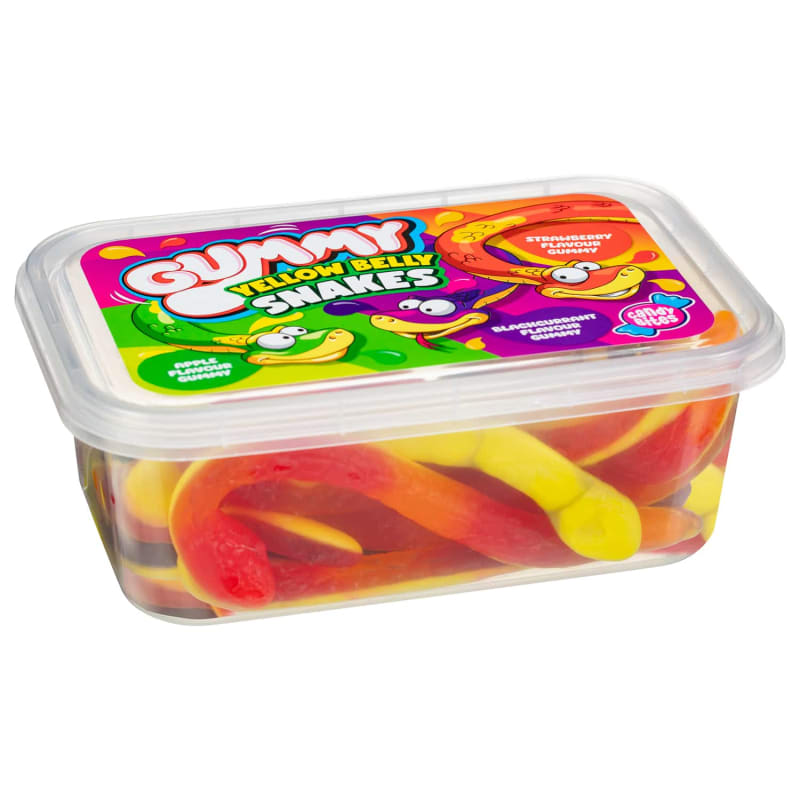 Candy Bites Gummy Yellow Belly Snakes Tub 500g | Sweets - B&M Stores