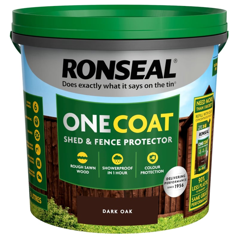 Ronseal One Coat Shed & Fence Protector 5L - Dark Oak | Paint | B&M