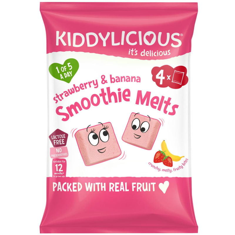 Kiddylicious Smoothie Melts 4pk - Strawberry & Banana | Baby Food | B&M