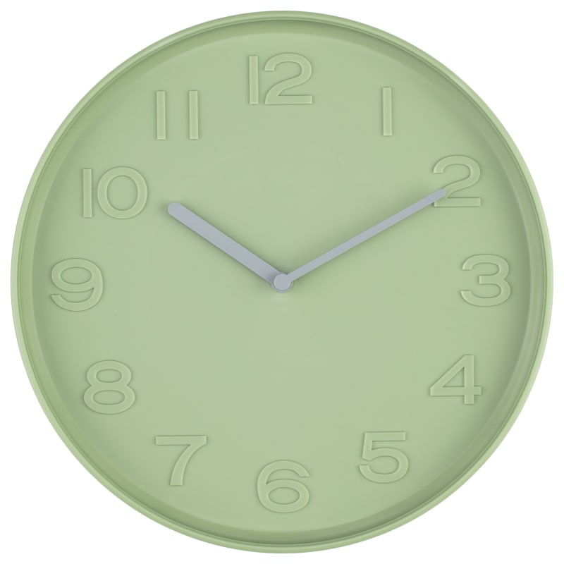 Full Colour Matt Wall Clock - Green | Clocks | B&M