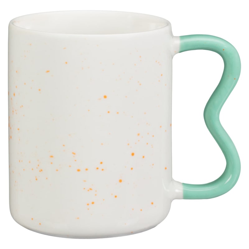 Speckle Mug With Contrast Handle - Green | Mugs | B&M