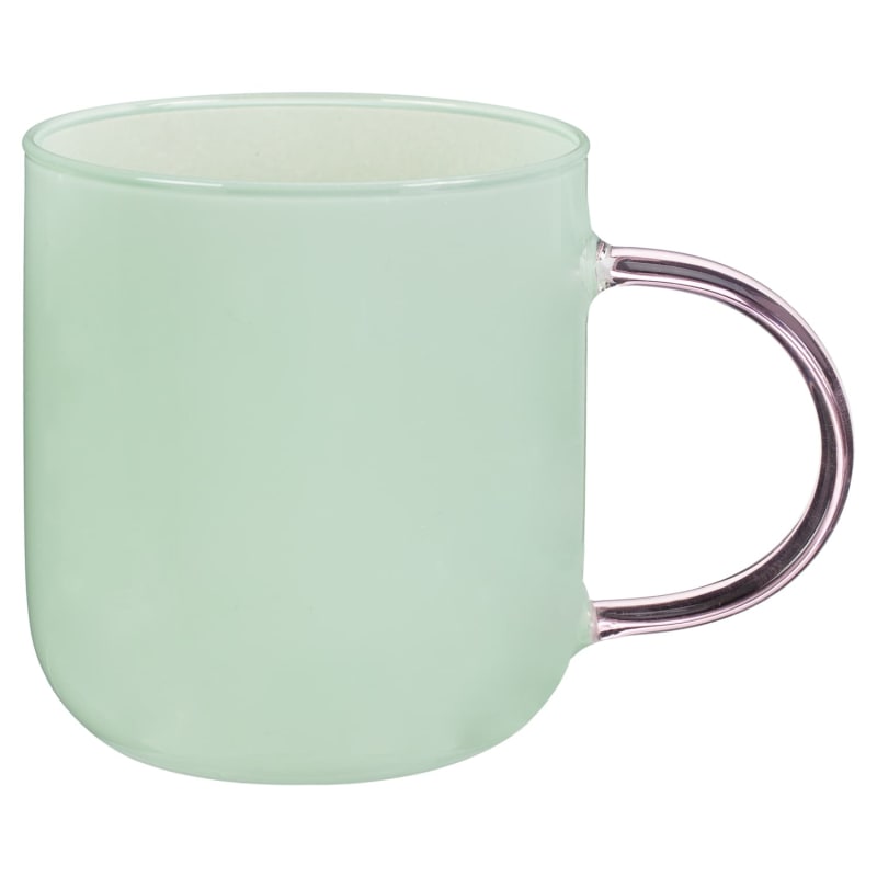 Lightweight Glass Mug - Green | Mugs | B&M