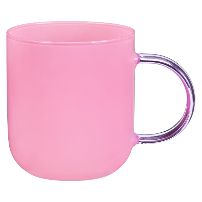 Lightweight Glass Mug - Pink | Mugs | B&M