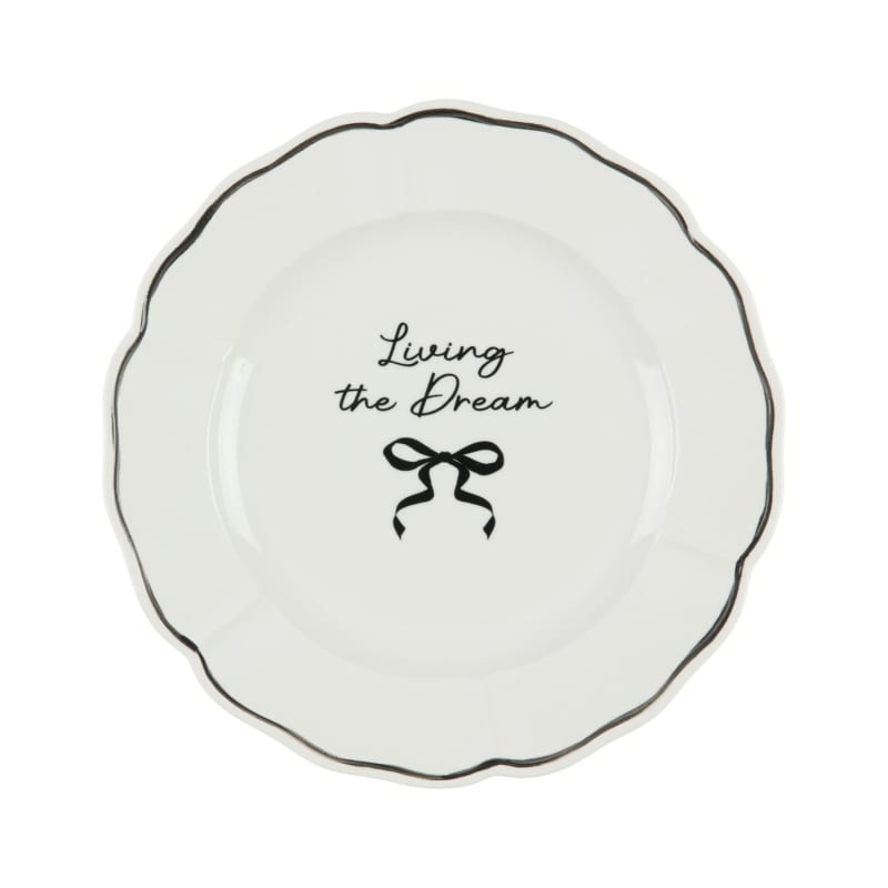Black Bow Slogan Plate | Dinner Plates & Bowls | B&M