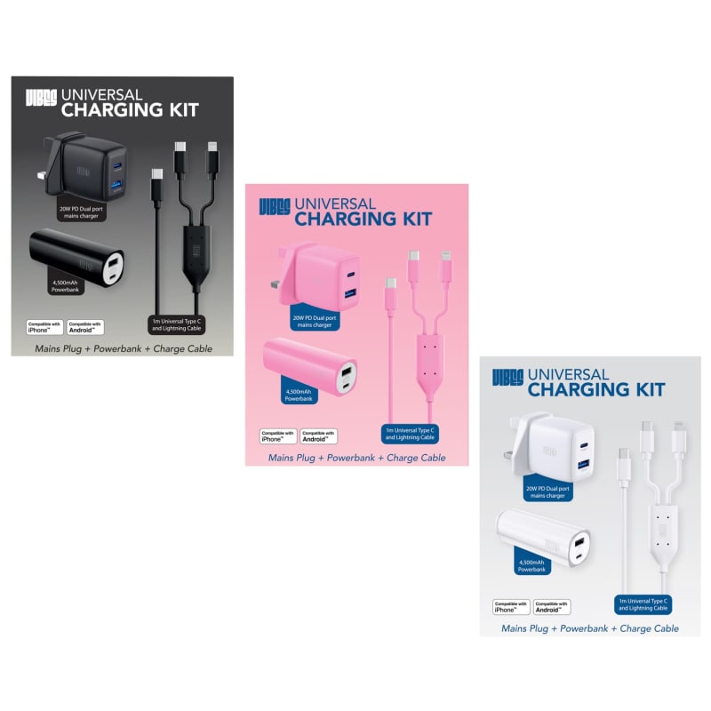 Vibes Universal Charging Kit - White | Electrical Gifts | B&M
