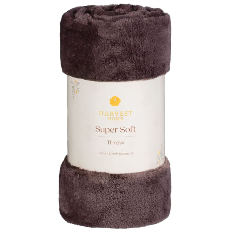 Harvest Home Super Soft Throw - Brown | Throws | B&M