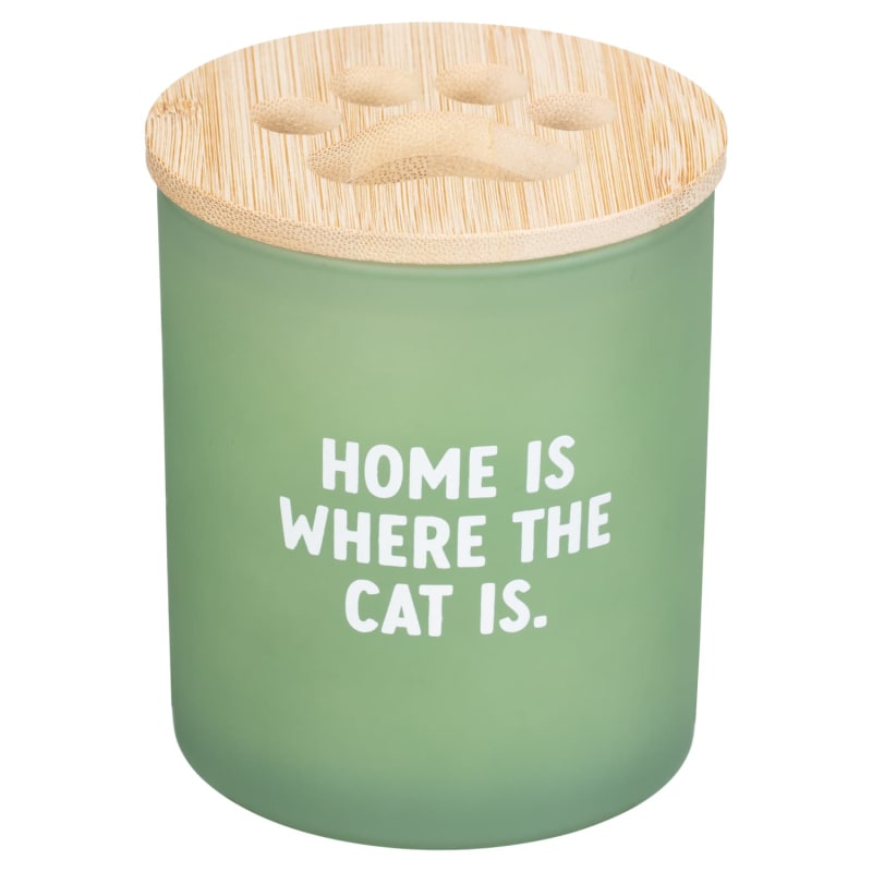 A Tale of Tails Cat Slogan Candle - Green | Seasonal Gifts | B&M